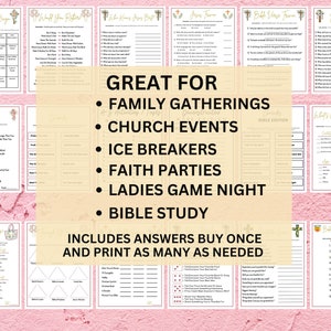 Printable Womens Ministry Games Bible Study Group Retreat Activities ...