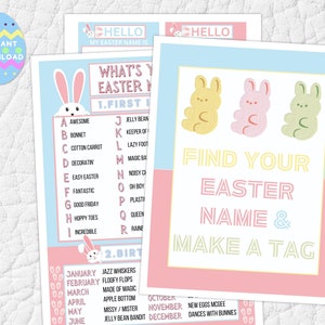 Easter Printable Name Tag Game | Activity for Kids & Adults | Fun ...