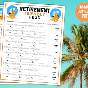 Retirement Party Game | Retirement Trivia Game | Fun Friendly Feud ...