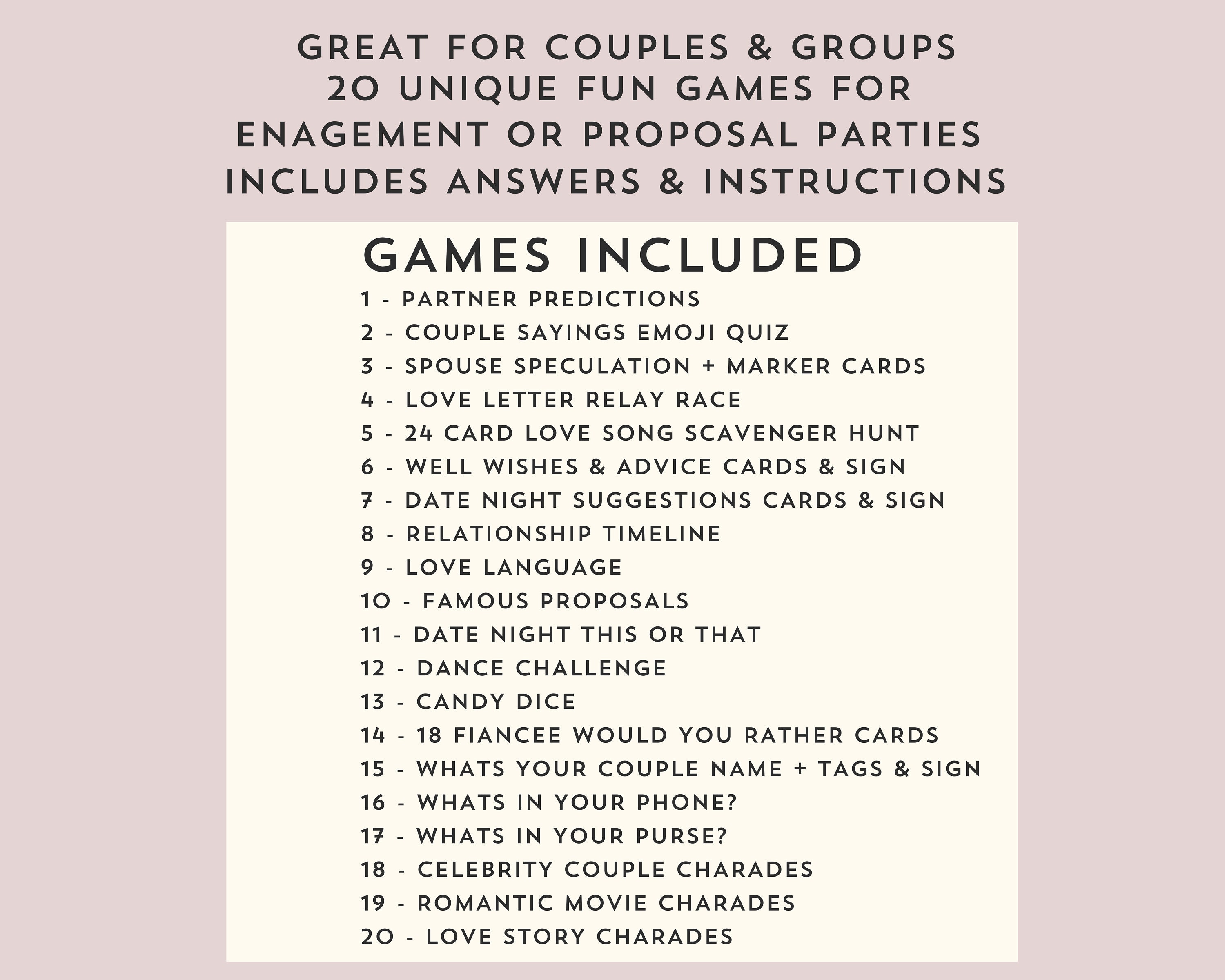 Engagement Party Printable Game Bundle | Editable Activities for Adult ...