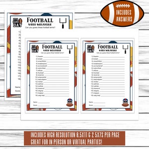 Football Word Scramble, Printable or Virtual Football Party Game for ...