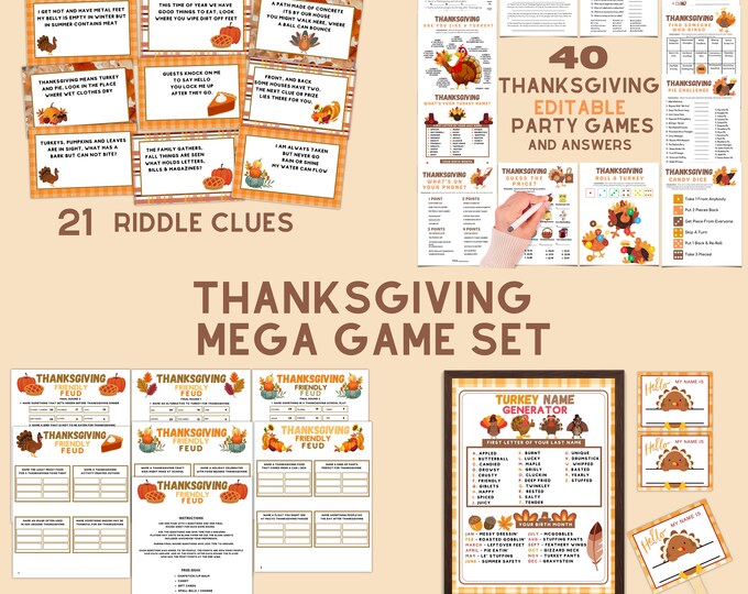 Thanksgiving Games Bundle, Thanksgiving Family Games, Thanksgiving ...