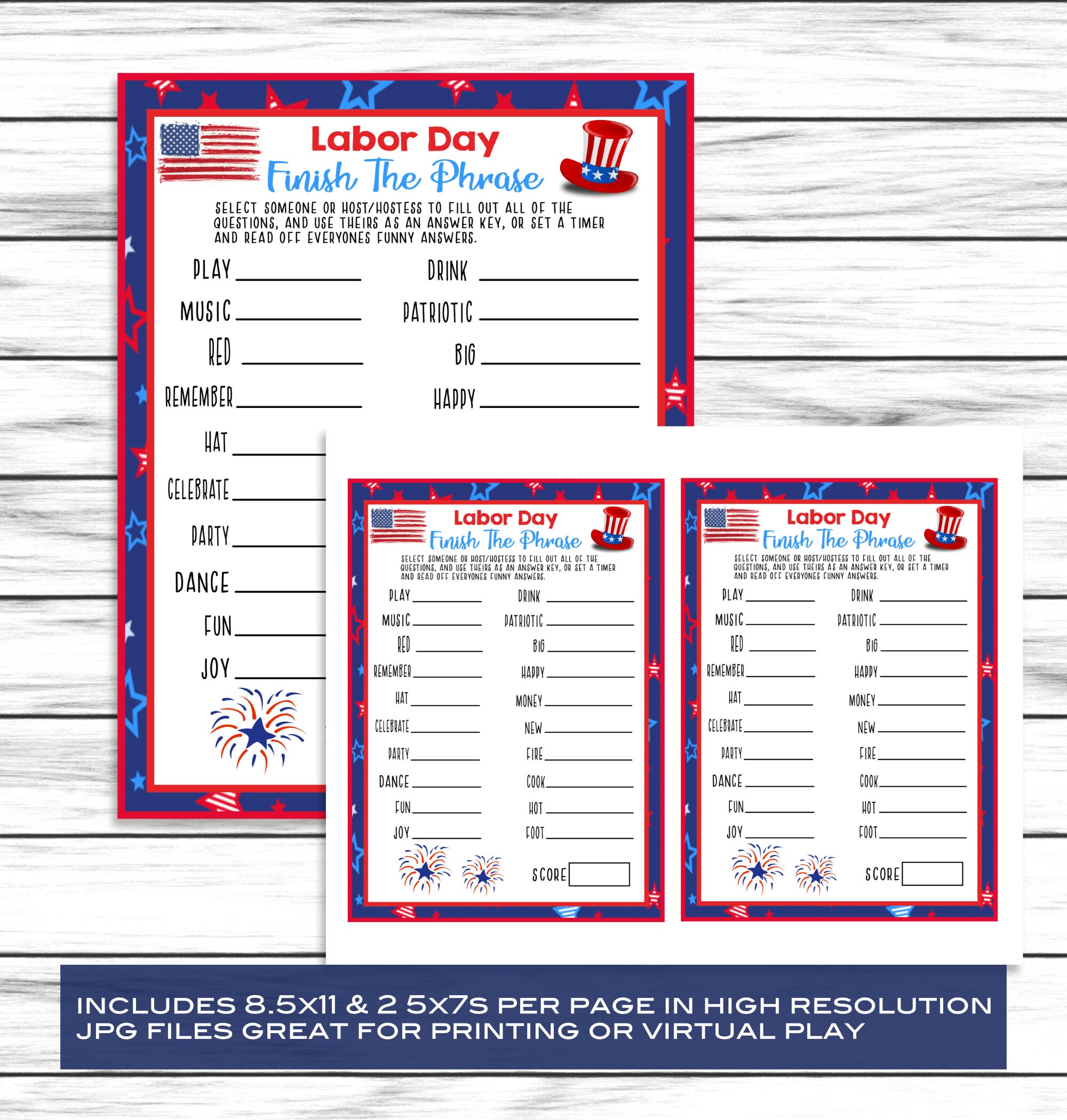 Labor Day Party Games Summer Party Games Trivia | Etsy