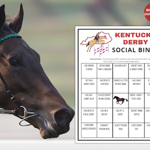 Kentucky Derby Find the Guest Bingo Game | Triple Crown Party Idea ...