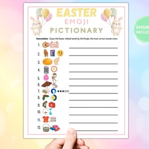 Easter Printable Emoji Pictionary Game | Fun Family Activity | Kids ...