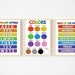 Kids Learning Education Poster Bundle, Rainbow Colors, Numbers ...