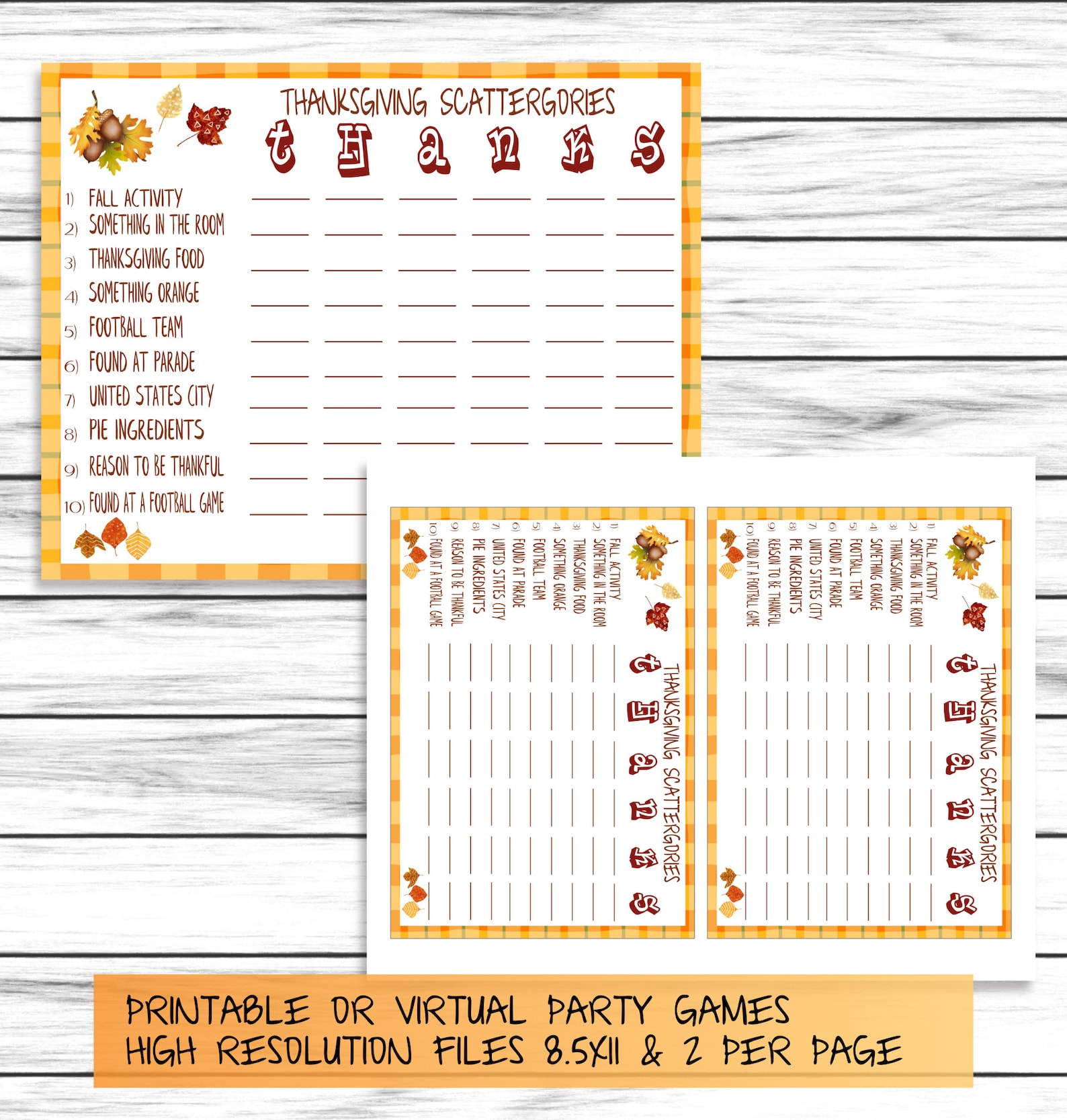 Fun Thanksgiving Games Thanksgiving Dinner Party Games - Etsy