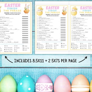 Printable Easter Finish the Phrase Game | Fun Family Idea | Kids Adults ...