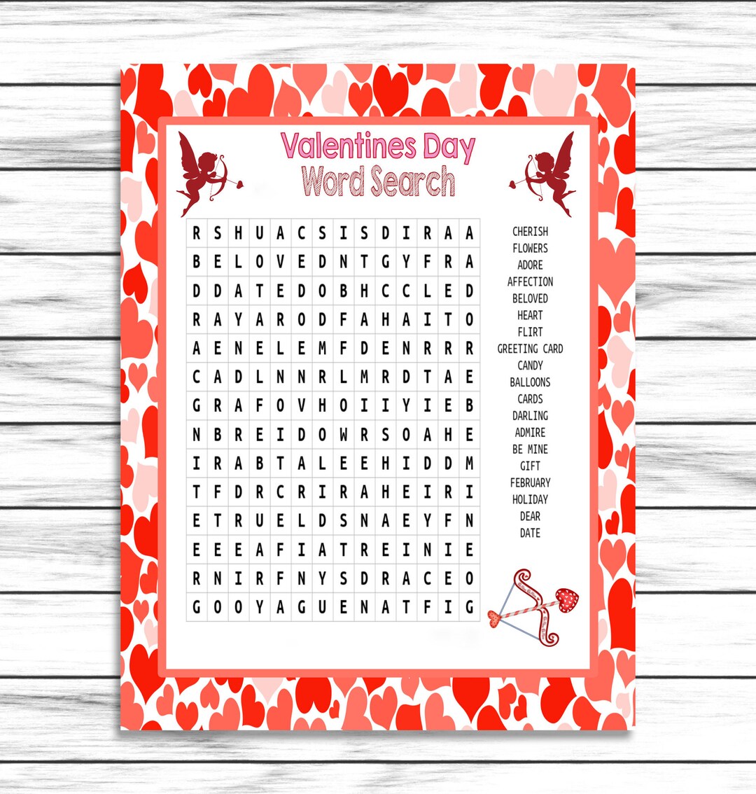 Valentines Day Game, Word Search, Valentines Game, Valentines Party ...
