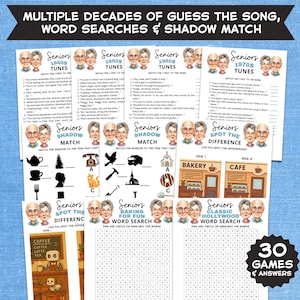 Ultimate 30 Senior Game Bundle Printable, Fun Nursing Home & Assisted ...