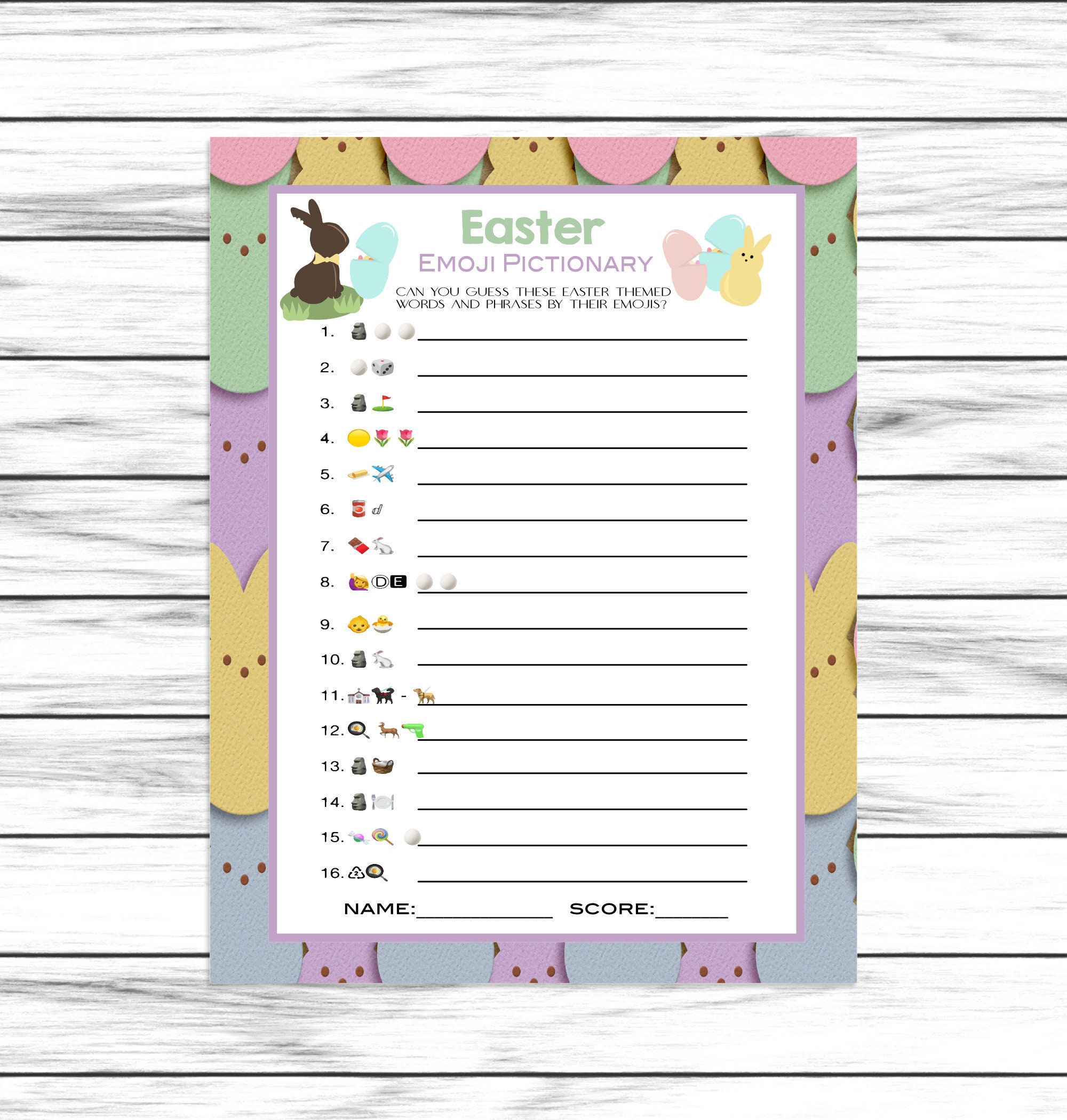 Fun Party Idea Activity For Kids & Adults Office Event Quiz Easter ...