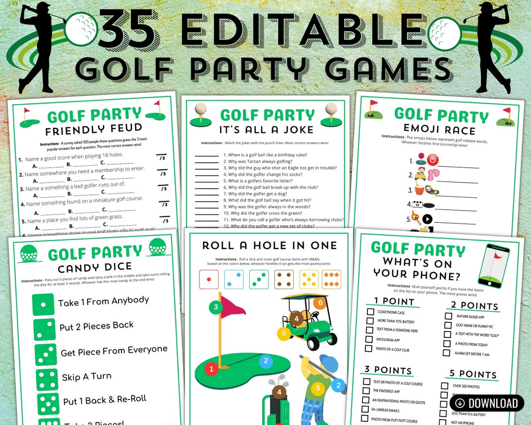 Editable Golf Party Games Watch Golf Themed Party Ideas - Etsy
