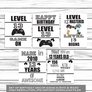 13th Birthday Signs, 13 Birthday Party Decorations, 13th Birthday ...