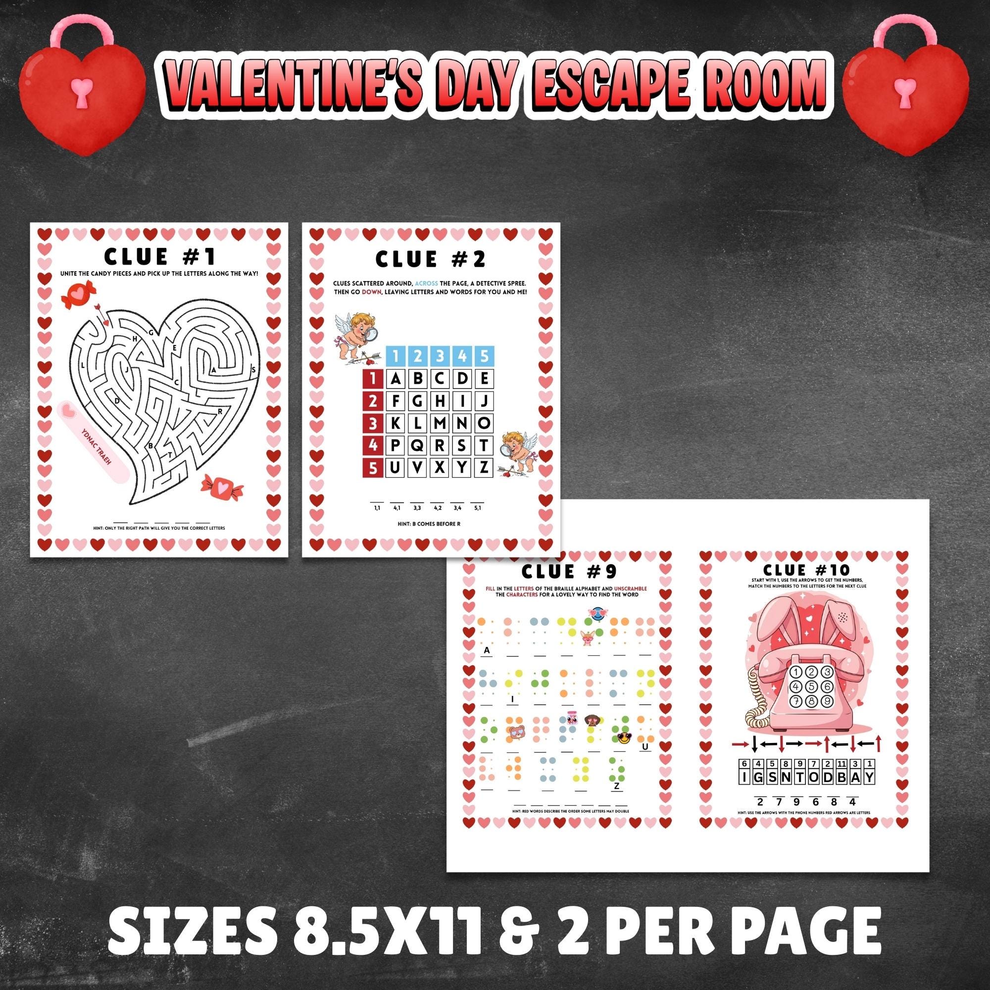 Junior Detective Valentine Escape Room | 18 Clue Mystery Game for Kids ...