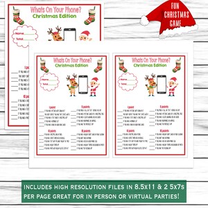 Christmas Whats in Your Phone Game, Printable or Virtual Holiday Party ...