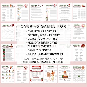 Christmas Party Editable Games | Printable Xmas Game Bundle | Christmas ...