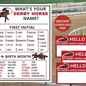 Whats Your Kentucky Derby Horse Name Game | Triple Crown Party Game ...