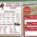 Whats Your Kentucky Derby Horse Name Game | Triple Crown Party Game ...