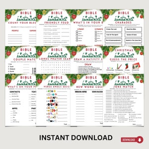 Christmas Bible Games for Church Party | Editable Holiday Nativity ...