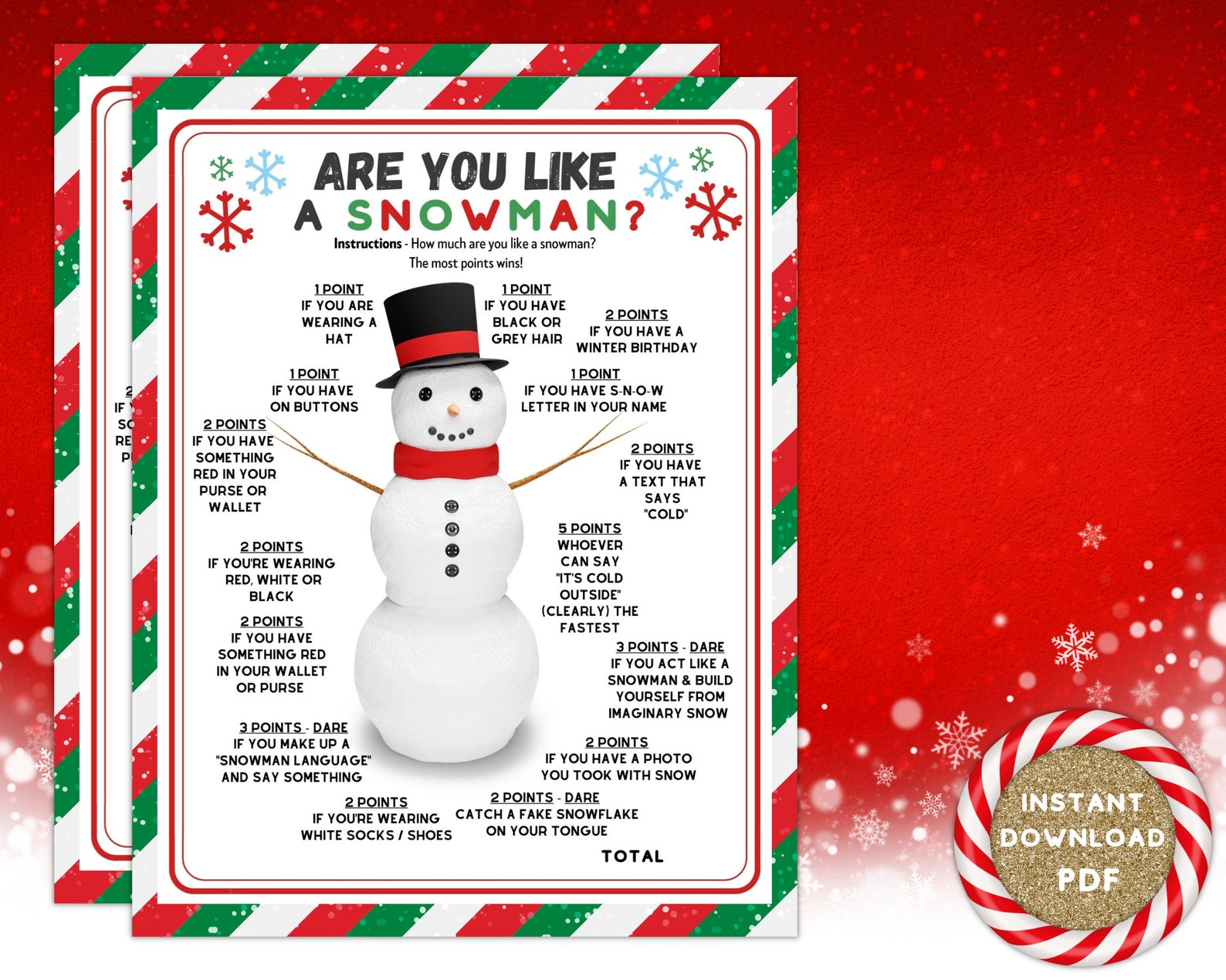 Christmas Party Snowman Game, Xmas Party Family Activity, Group Work ...