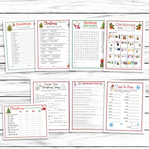 15 Christmas Games Bundle, Christmas Activity Set, Xmas Party Games ...