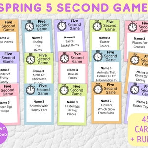 Printable Spring Think Fast Game | Easter Activity for Kids Adults ...