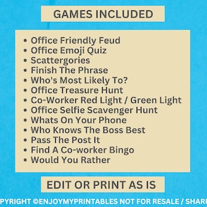 Editable Office Party Games Bundle | Printable Quizzes Work Team ...