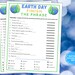 Printable Earth Day Finish the Phrase Game Classroom Office Seniors ...