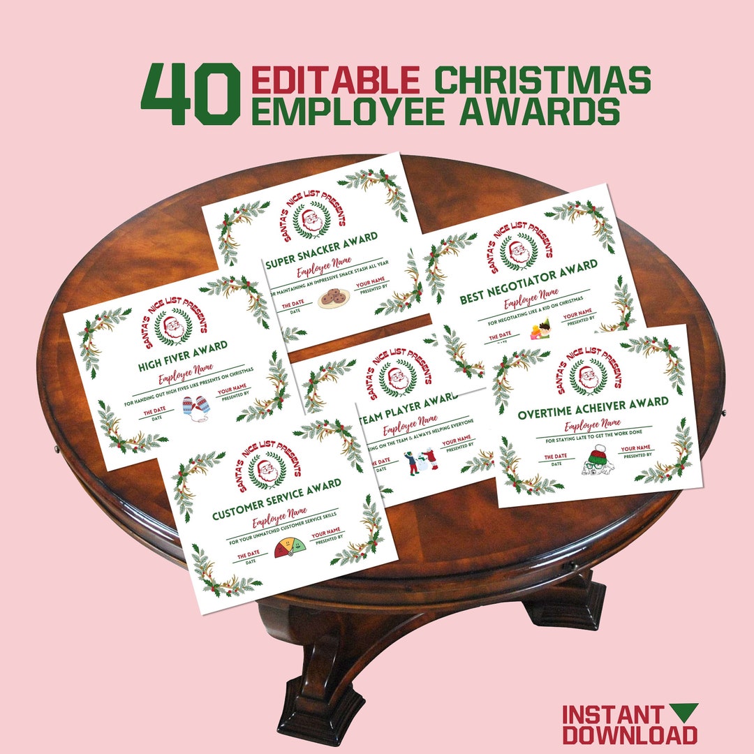 Employee Appreciation Christmas Award Certificates | Printable Funny ...