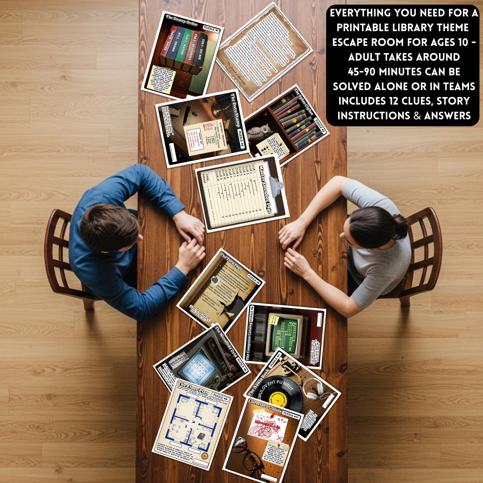 Library Escape Room Game Printable | the Lost Archives Mystery ...