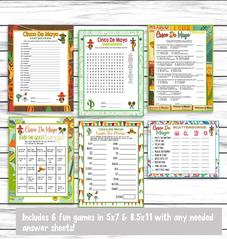 Cinco De Mayo Games Cinco De Mayo Party Games Trivia - Etsy