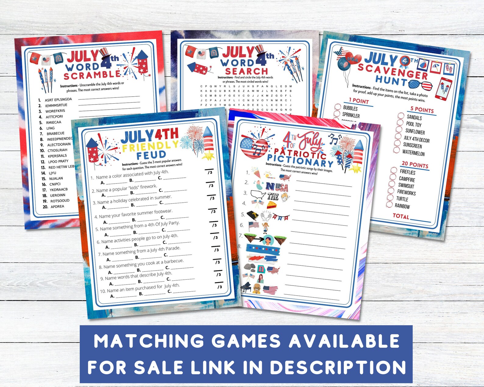 July 4th Family Feud Trivia Party Game Family Reunion Quiz - Etsy