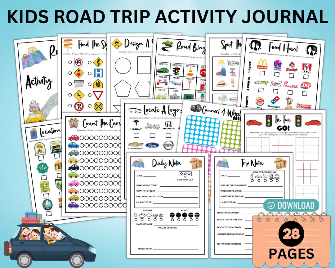 Printable Kids Road Car Trip Games | Family Vacation Travel Activities ...