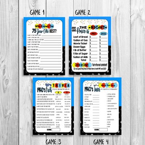 Printable 75th Birthday Party Games | Adult 75th Bday Activities ...