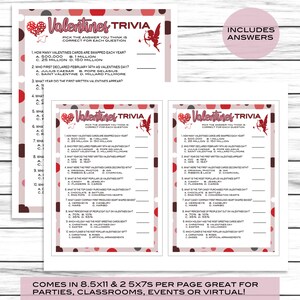 Valentines Day Trivia Game, Virtual or Printable V-day Costume Party ...
