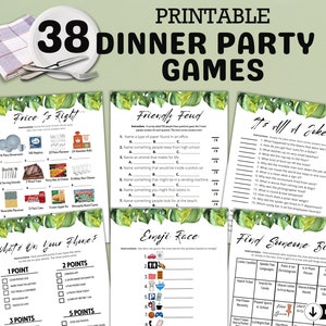 Printable Dinner Party Games | Dinner Games Bundle | Dinner Table Group ...