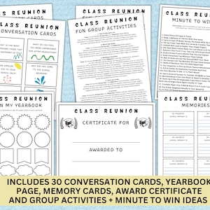 Printable Class Reunion Games | Editable Reunion Template Activities ...