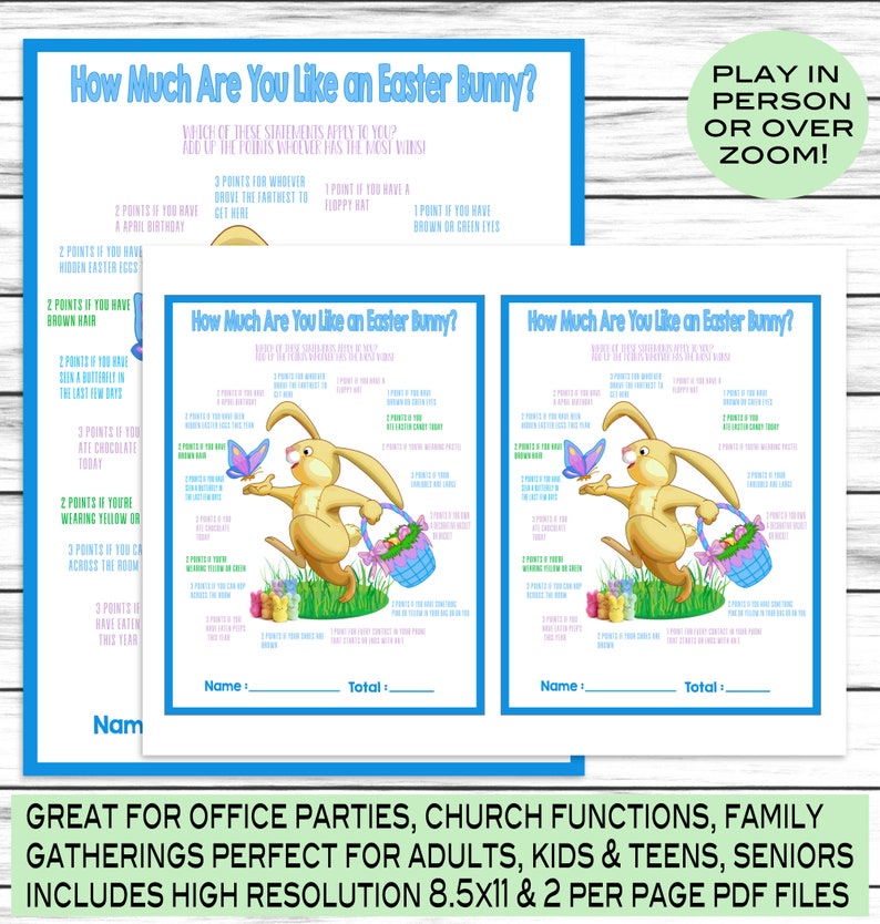 16 Easter Games Spring Party Games Trivia Adults Kids | Etsy
