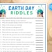 Printable Earth Day Fun Riddle Game | Classroom Work Seniors Activity ...