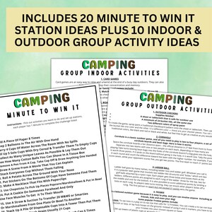 Printable Editable Camping Games Bundle for Kids & Adults | Family ...