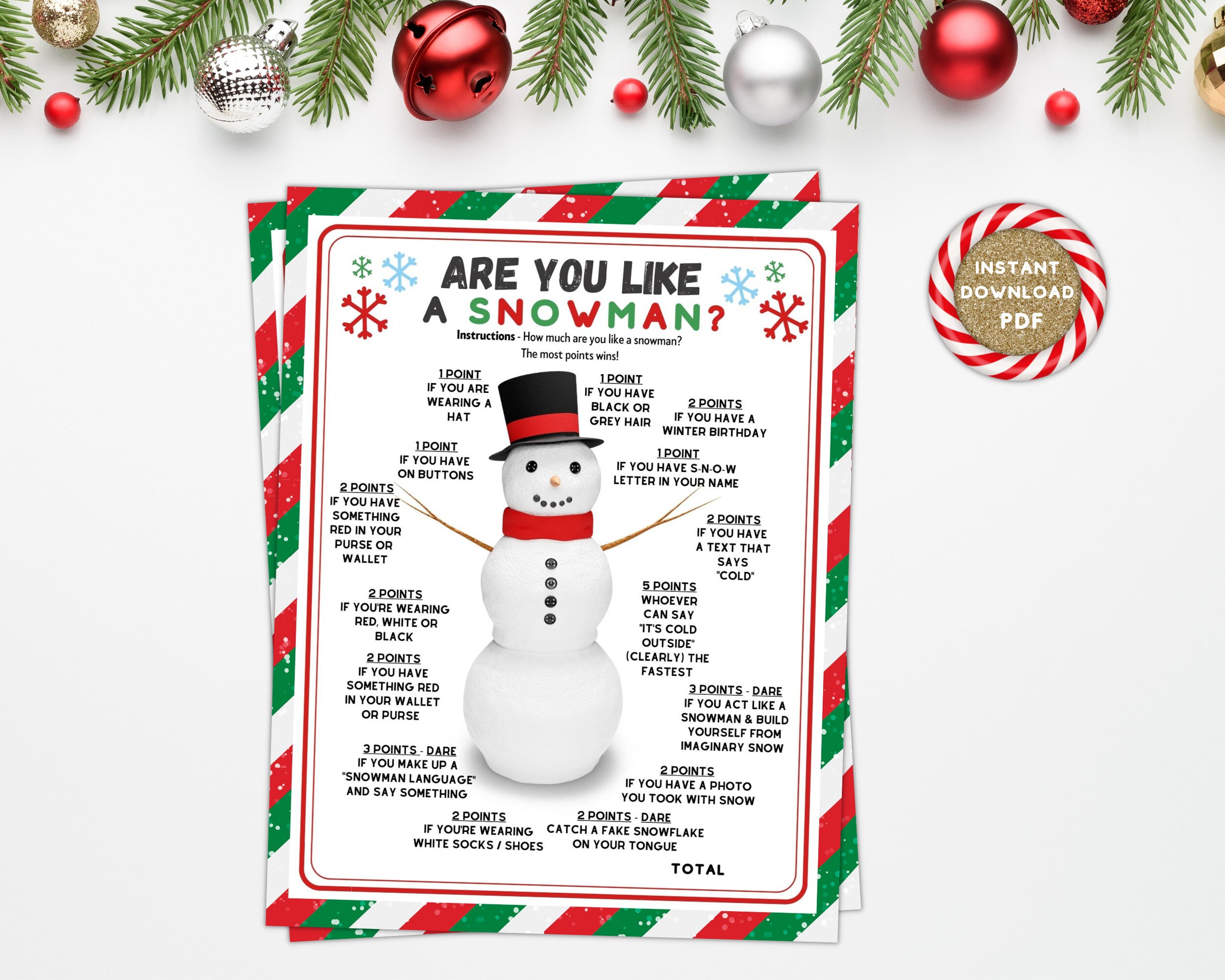 Christmas Party Snowman Game, Xmas Party Family Activity, Group Work ...