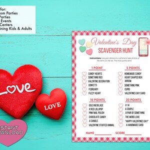 Valentines Scavenger Hunt Game -classroom Office Valentines Day Party ...