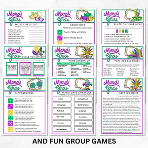 Mardi Gras Printable Games Answers Bundle | Fat Tuesday Party Games ...