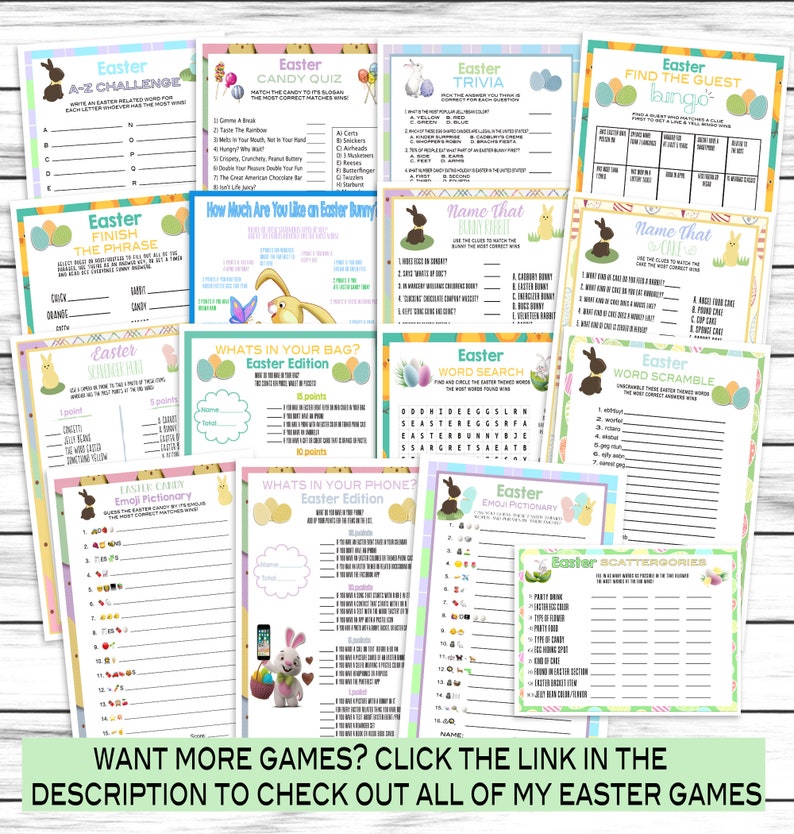 Printable Spring Think Fast Game Easter Activity for Kids - Etsy