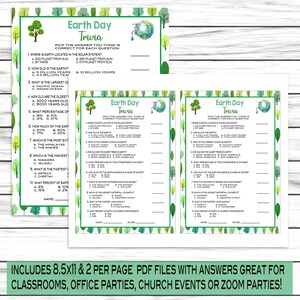 Earth Day Trivia Game, Party Game, Trivia Game, for Adults Kids, Party ...