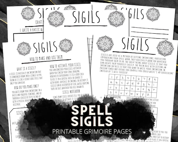Sigils Book of Shadows Pages Witch Tools Reference Pages - Etsy