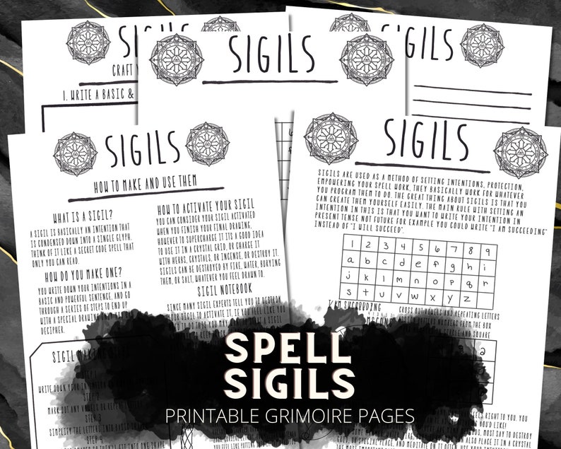 Sigils Book of Shadows Pages Witch Tools Reference Pages - Etsy