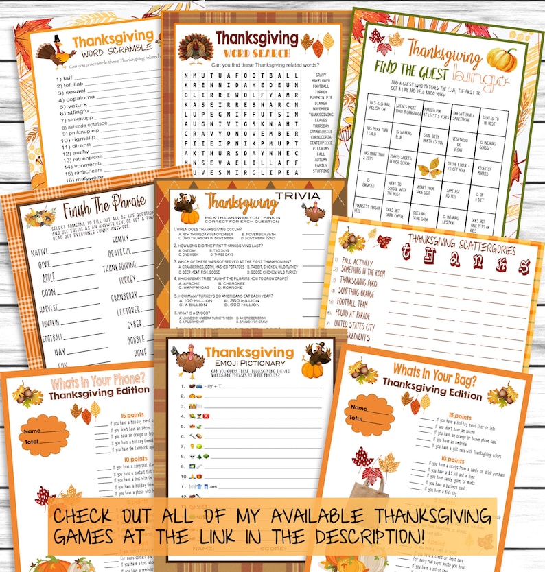 Thanksgiving Riddle Game Printable or Virtual Turkey Day | Etsy
