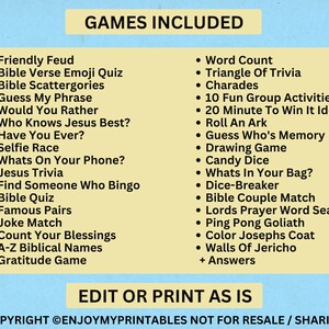 Bible Study Games Bundle | Editable Church Activities for Adults Kids ...