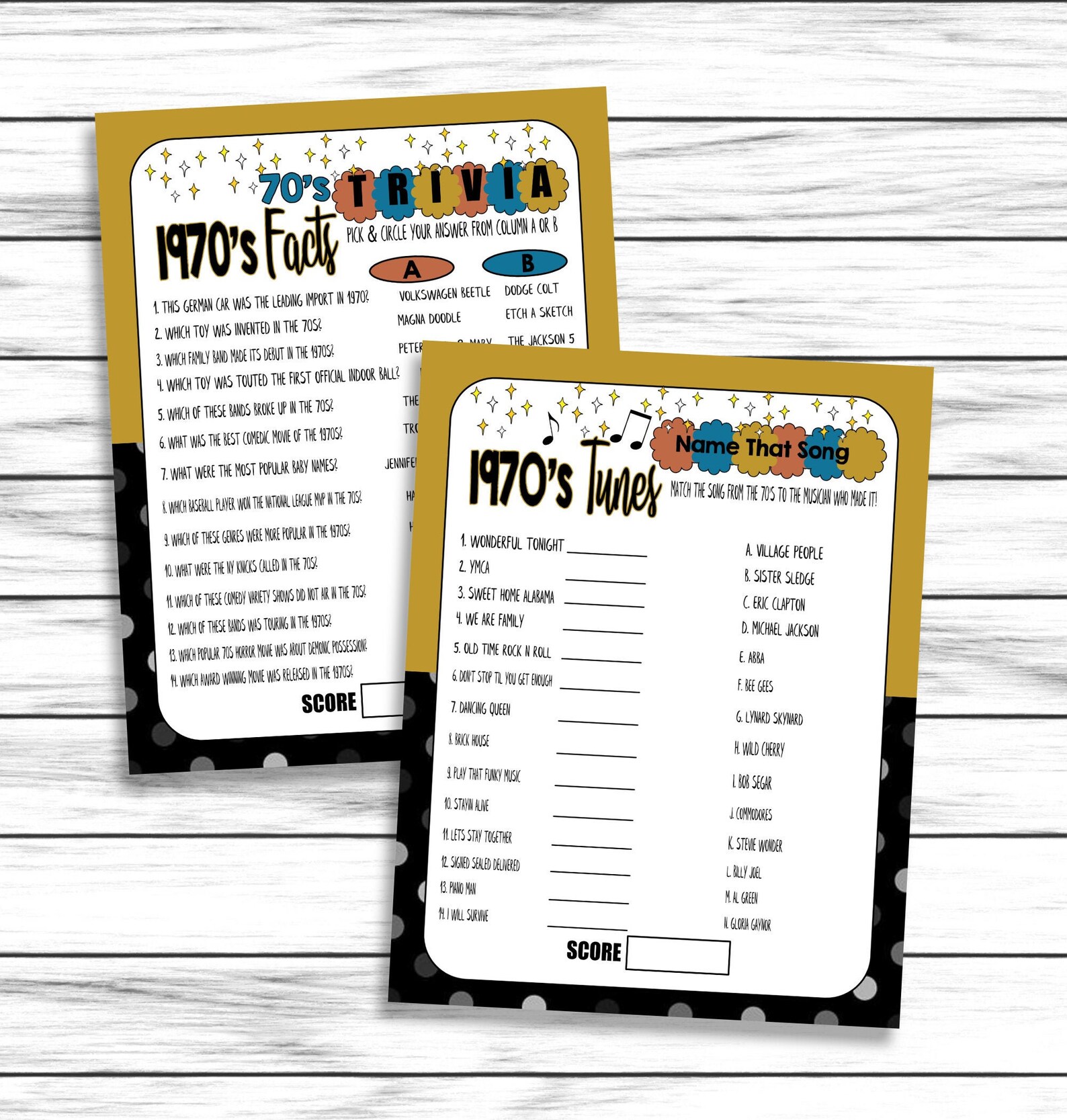 50th Anniversary Party Games Adult Party Games 50th Trivia | Etsy